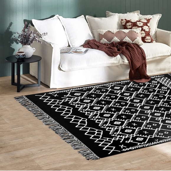 Accents | Boho Area Rug 3x5 10 Woven Black Bohemian Reversible | Poshmark